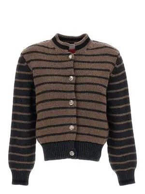 BARRIE Cardigan In Lana E Cashmere A Righe - Multicolor