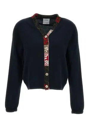 BARRIE Cardigan Scollo A V - Nero