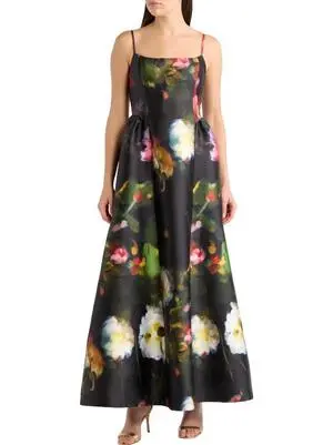 Julia Jordan Basque Waist Gown - Black Multi