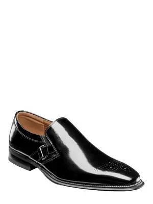STACY ADAMS Alistair Leather Plain Toe Slip-on Black