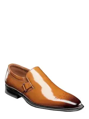 STACY ADAMS Alistair Leather Plain Toe Slip-on Tan