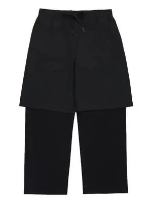 PLEASURES Stay Layered Cotton Drawstring Pants - Black