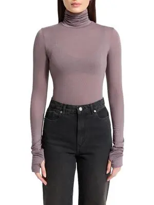 MARCELLA Eloise Sheer Turtleneck - Anthracite