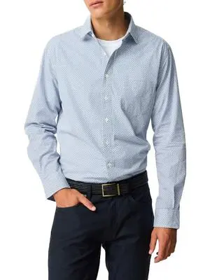 Rodd & Gunn Edbrooke Hill Geometric Cotton Shirt - Sky