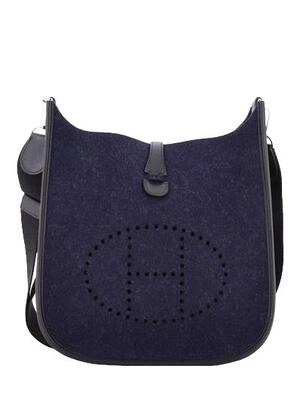 Hermès Evelyne Bag Gen Iii Felt Pm - Blue