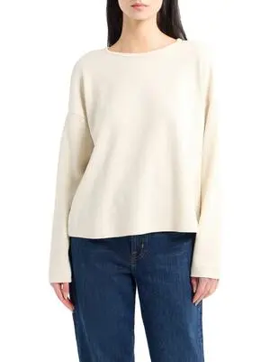 Eileen Fisher Waffle Knit Box Top - Plaster