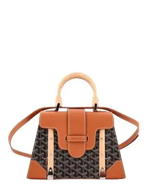 Goyard Saigon Top Handle Bag Coated Canvas With Leather Pm - Brown