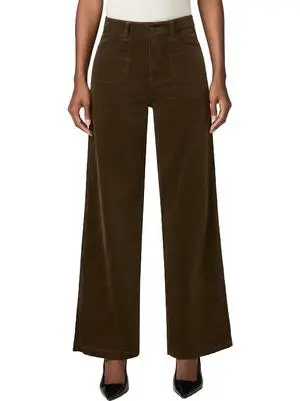 Paige Anessa Stitch High Waist Wide Leg Jeans - Fern