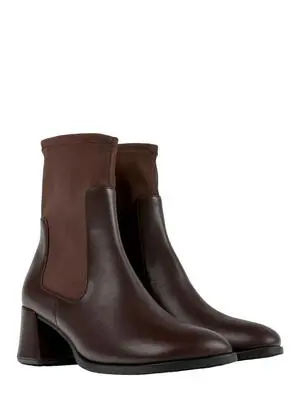 Camper Kora Leather Bootie - Dark Brown