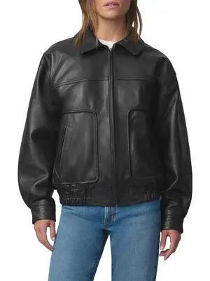 Joe's Jeans The Luca Leather Bomber Jacket - Black