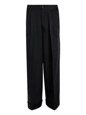 MELITTA BAUMEISTER Pointy Tailored Twill Wide Leg Pants - Black