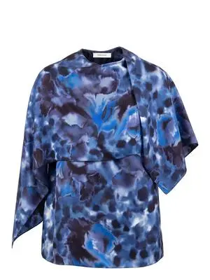 FERRAGAMO Carnation Print Sleeveless Top - Blue