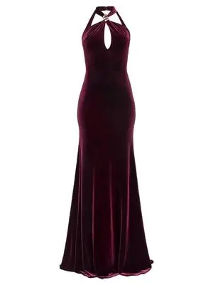 NISSA Open-back Velvet Maxi Dress