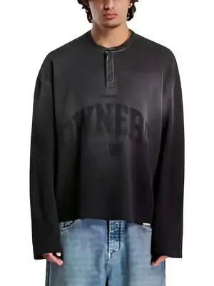 REPRESENT Owners Club Henley Long-sleeved Polo Shirt - Black