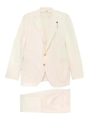SANTANIELLO Notched-lapels Single-breasted Suit - Neutrals