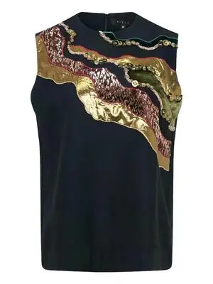BIYAN Embellished Gabardine Sleeveless Top