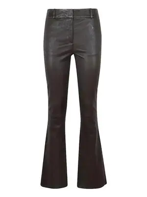 ARMA Lucia Flared Leather Trousers - Brown