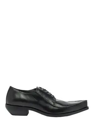 DIESEL® Pointed-toe Leather Derby Shoes - Black