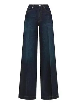 NINE:INTHE:MORNING Pressed-crease Wide-leg Jeans - Blue