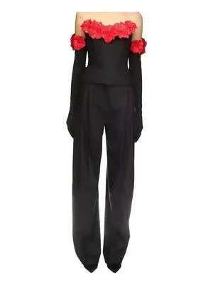 David Koma Pleated Wide-leg Trousers - Black