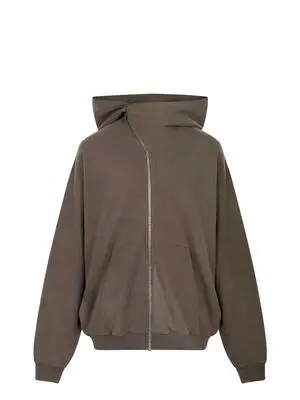 Rick Owens Asymmetric-zip Hoodie - Brown