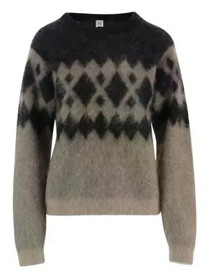 THE GARMENT Roma Argyle-intarsia Mohair-blend Sweater - Black