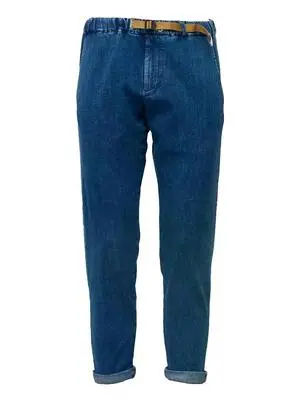 WHITE SAND Belted Turned-up Jeans