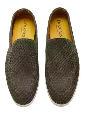 DOUCAL'S Woven Leather Loafers - Green