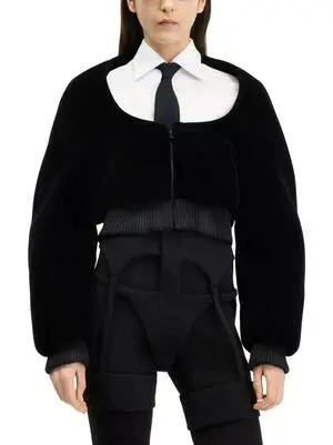 JEAN PAUL GAULTIER Boxy-fit Cropped Bomber Jacket