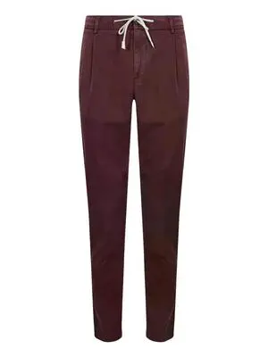 Eleventy Drawstring Pleated Trousers Brown