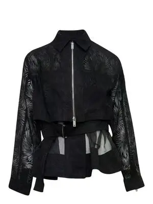 3.1 Phillip Lim Organza Fil Coupé Blouson Jacket - Black
