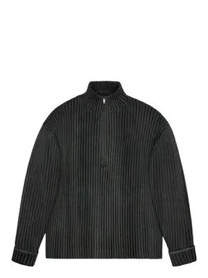 Rains Sapa Ribbed Half-zip Sweater - Grey