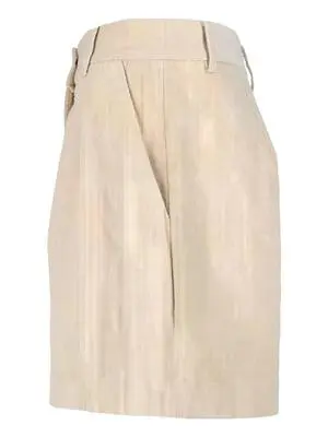 MC2 SAINT BARTH Aya Corduroy Pleated Shorts - Neutrals