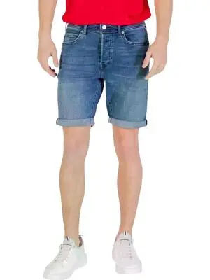 REPLAY Rolled-hem Denim Shorts - Blue