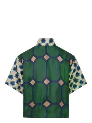 Biyan Floral-print Silk-organza Shirt - Blue