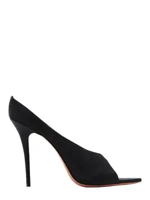 Amina Muaddi Anok Satin Sandals - Black