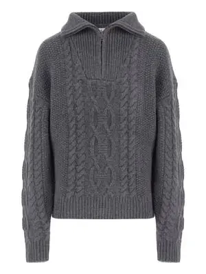THE GARMENT Cable-knit Quarter-zip Sweater - Grey