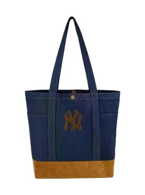 New Era Yankees Mlb Suede Denim Tote Bag Blue