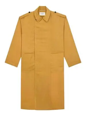 Saint Laurent Shoulder-epaulette Coat - Yellow