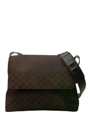Gucci 2000-2015 Gg Nylon Crossbody Bag Brown