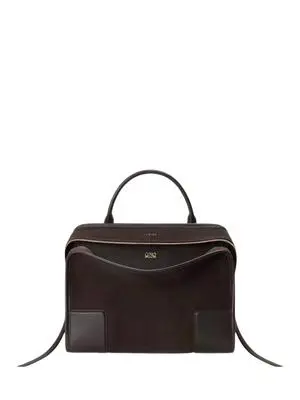 Loewe Medium Amazona 180 Leather-trimmed Suede Tote Bag - Brown