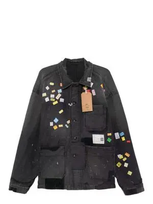 Mihara Yasuhiro Sticker-print Patch-detail Overshirt - Black