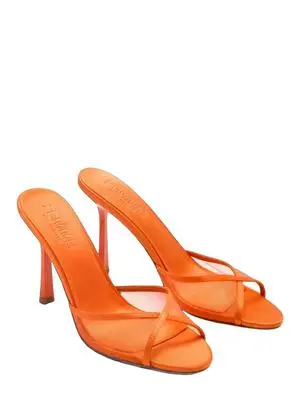 Femme La Iman Mesh-panelled Sandals - Orange