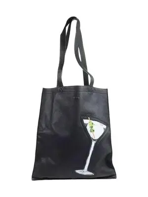 Fendi Martini Leather Tote Bag - Black