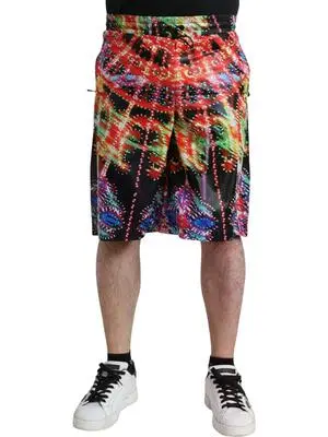Dolce & Gabbana Luminarie-print Swim Shorts - Black