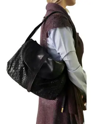 MIALUIS Do Taipan Perforated-leather Shoulder Bag Black