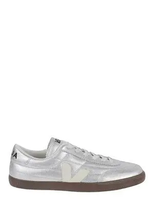 VEJA Metallic Leather Sneakers - Silver