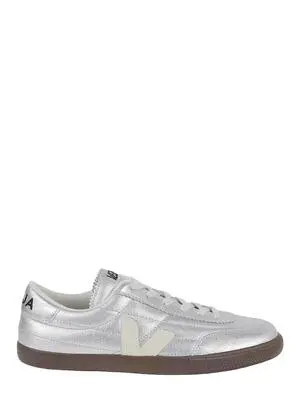 VEJA Metallic Leather Sneakers Silver