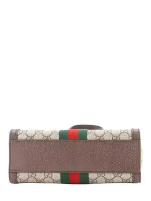 Gucci Ophidia Top Handle Gg Coated Canvas Small Tote Bag - Brown