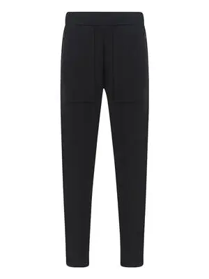 Paul & Shark Supima® Cotton Trousers With Alcantara® Details - Black